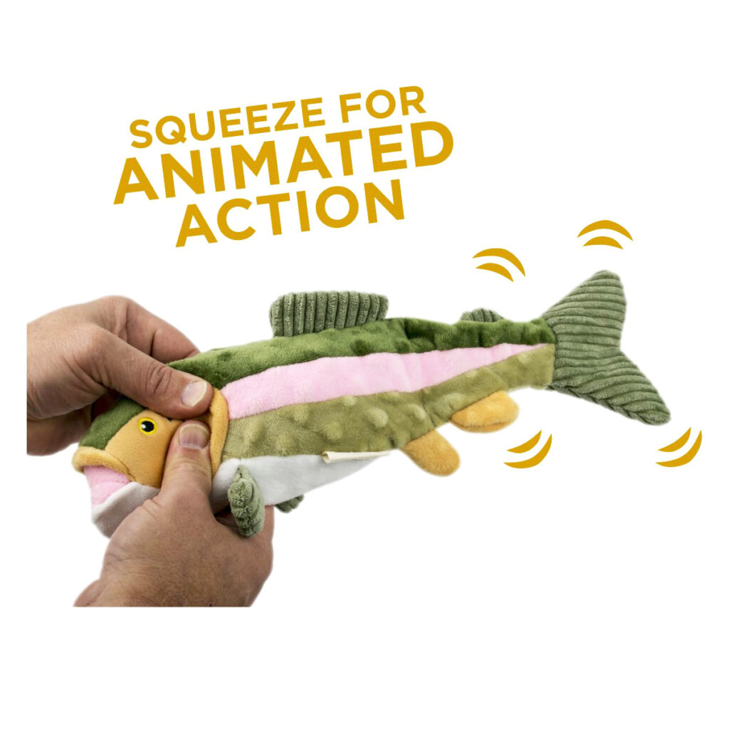 Tall Tails Animated Twitchy Tail Trout Plush Dog Toy - Hala's Paws